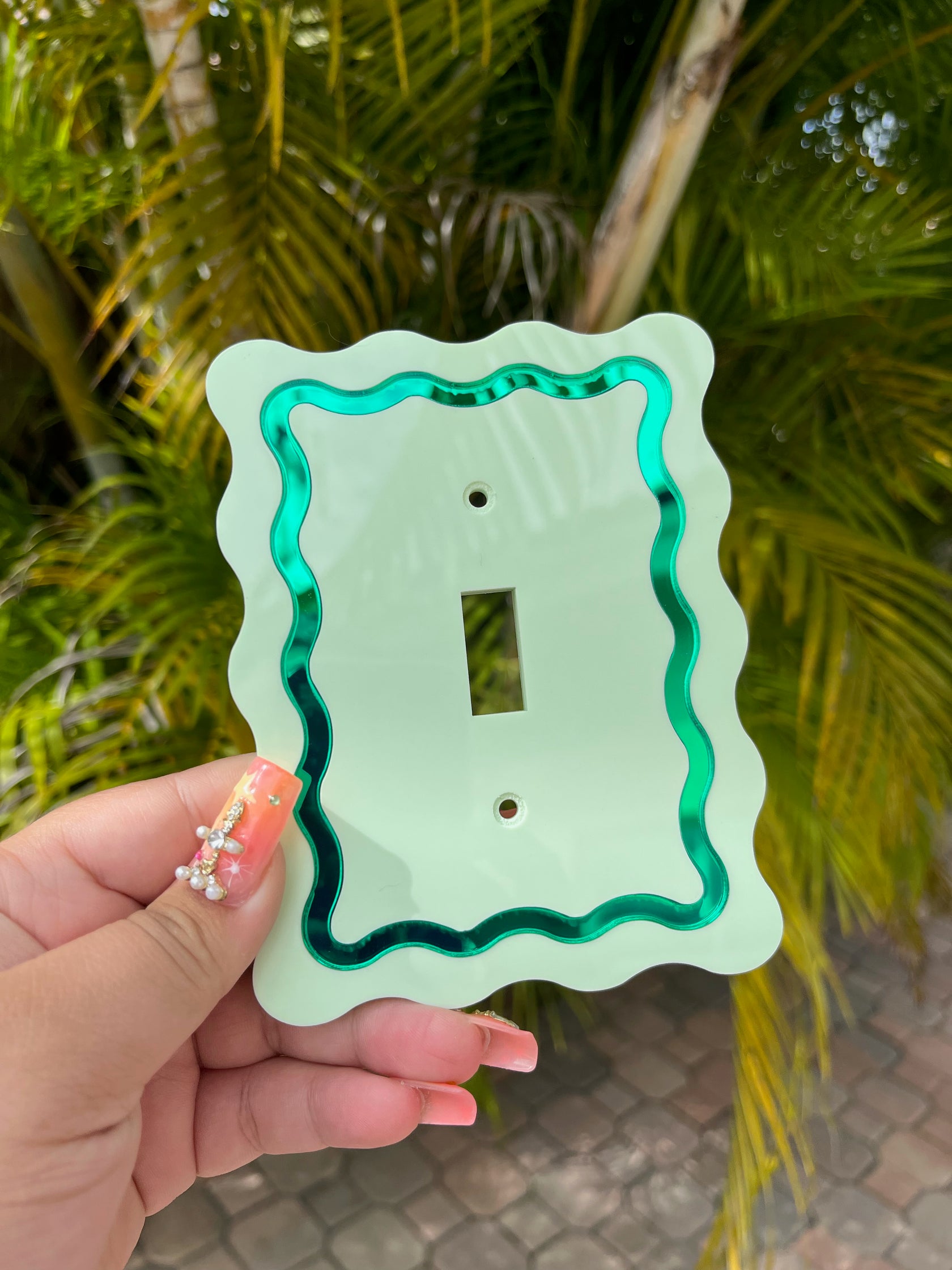 Squiggle Mirrored Light Switch Single Cover – Studio Nena