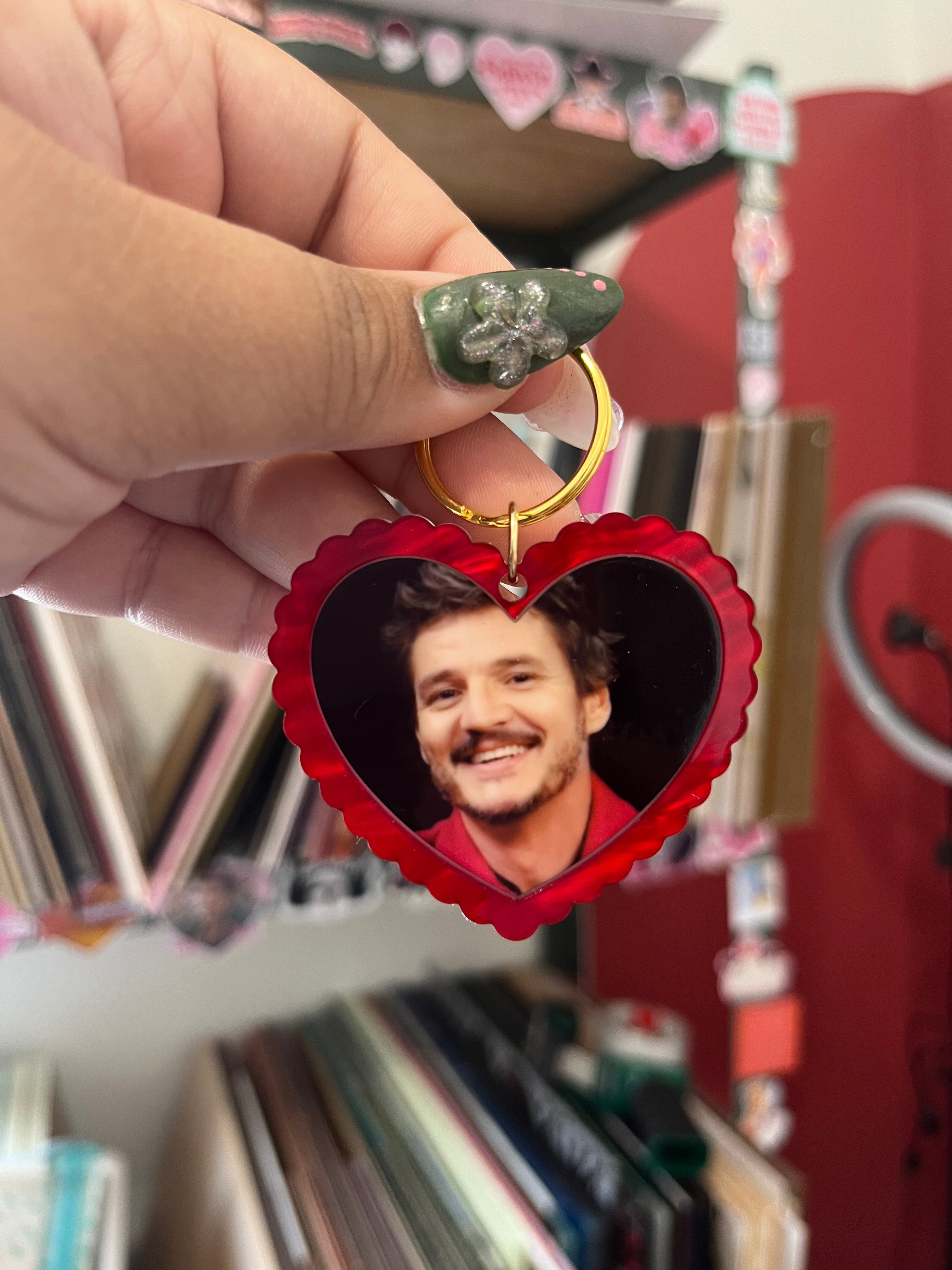 Red Pedro Pascal Heart Keychain – Studio Nena